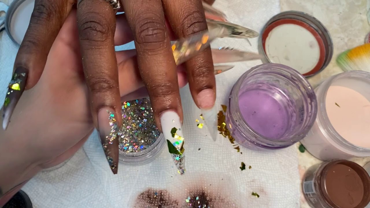 Autumn Brown Encapsulated Nail Art - YouTube