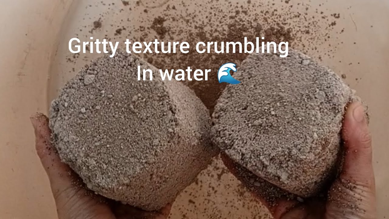 red sand cement gritty texture in water crumbling ASMR.gritty big ...