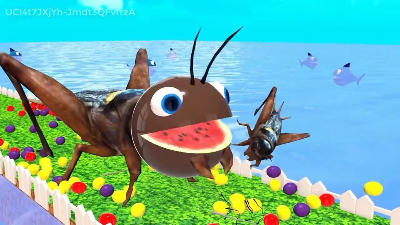 Pacman meets a cricket animal friends as he find surprise Worm PACMAN ...