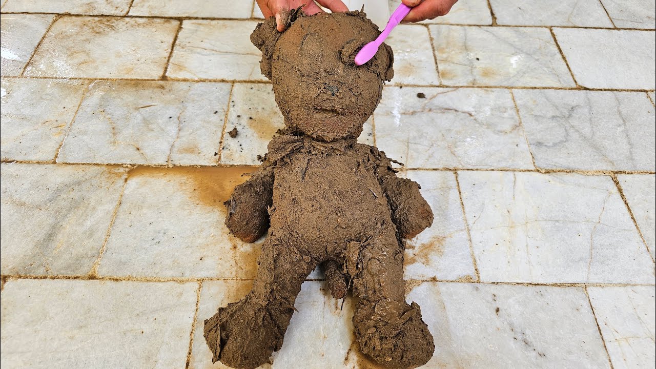 Restoration of torn bear Broken ASMR😍 : Cleaning Dirty Teddy Bear With ...