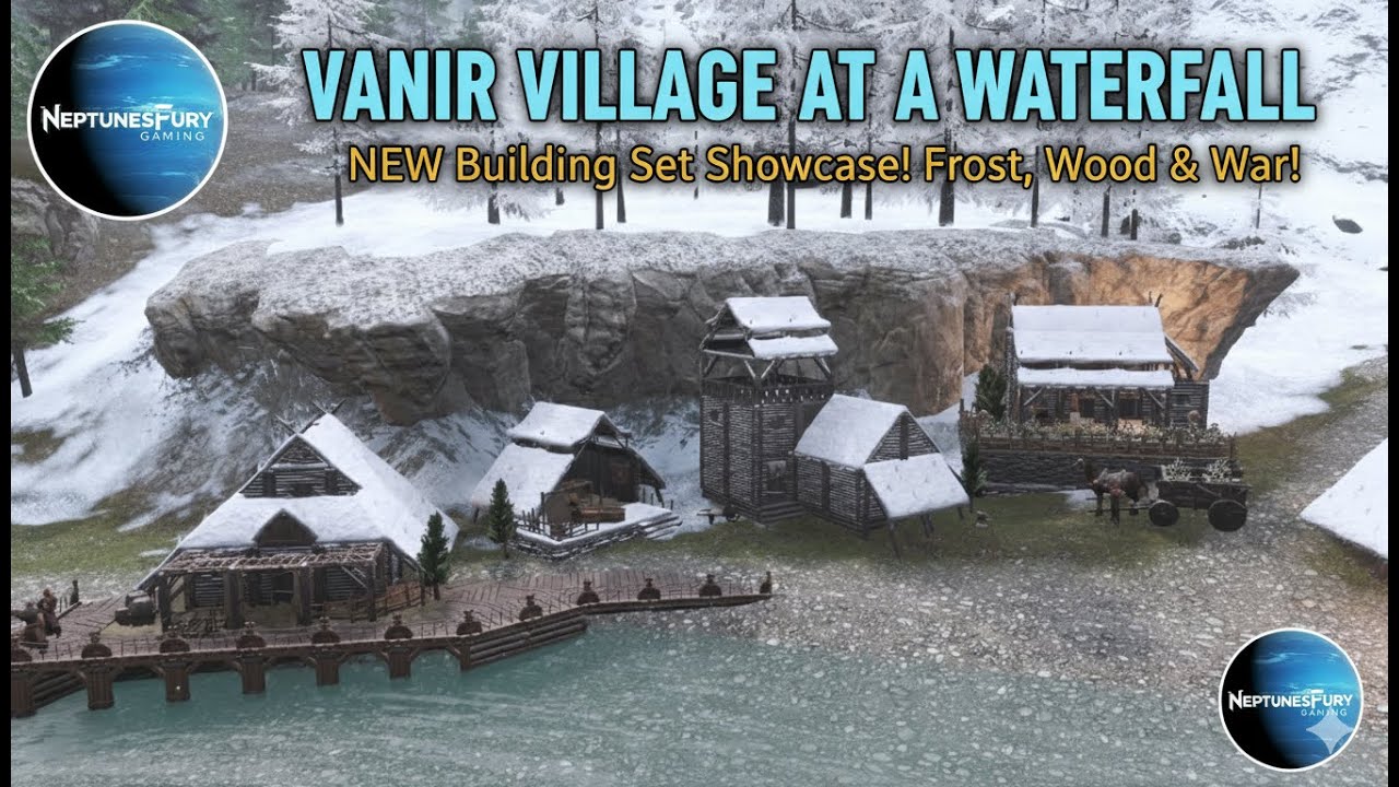 Conan Exiles - Vanir Village at a Waterfall - NEW Building Set Showcase ...