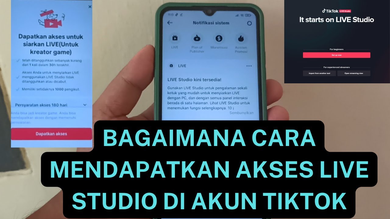 BAGAIMANA CARA MENDAPATKAN AKSES LIVE STUDIO DI AKUN TIKTOK - YouTube