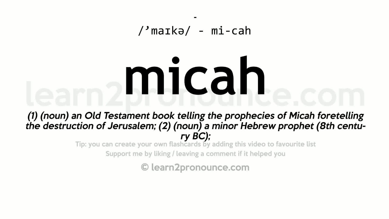 Pronunciation of Micah | Definition of Micah - YouTube