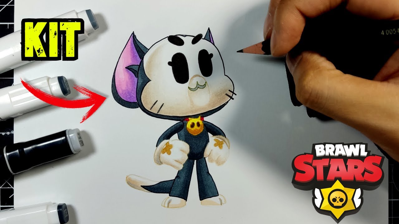 como DIBUJAR a KIT de BRAWL STARS | facil PASO a PASO | HOW to DRAW KIT BRAWL STARS cls artz ...