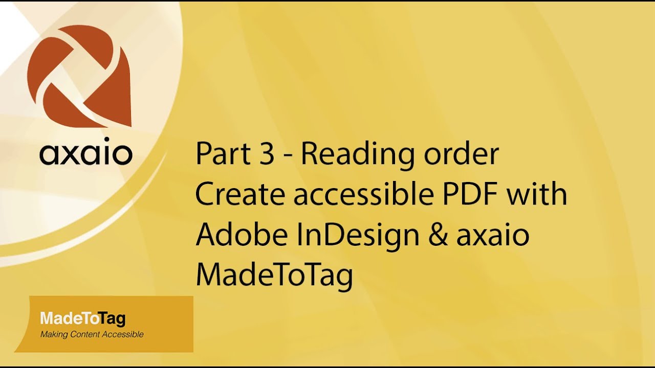 Part 3 - Reading order (Create accessible PDF with Adobe InDesign ...