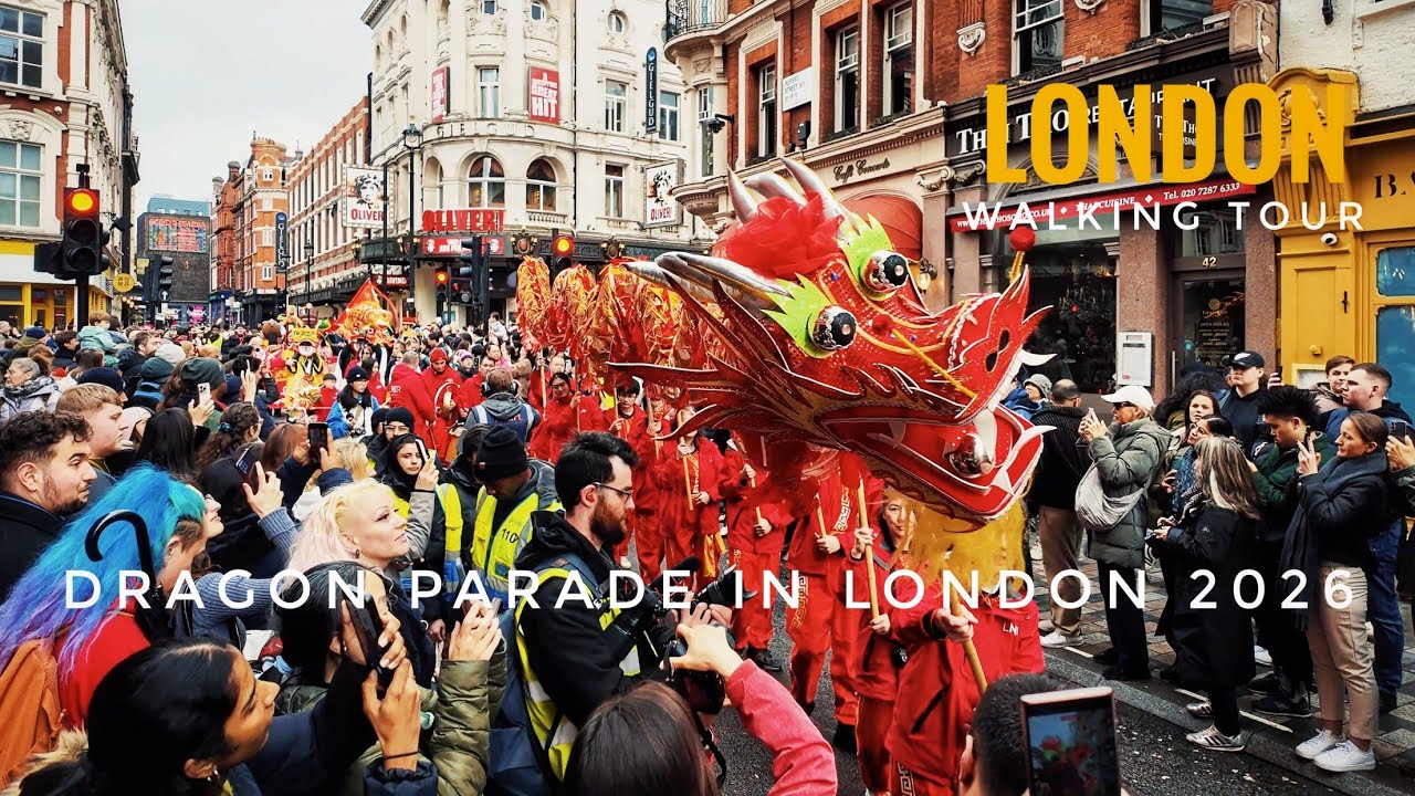 London's CRAZIEST Dragon Parade 2026 | 4K HDR Walking Tour video - YouTube