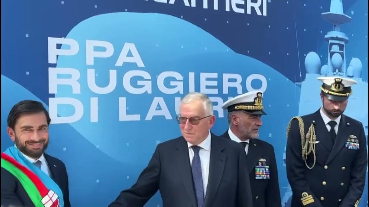 Muggiano, varo nave pattugliatore PPA Ruggiero Di Lauria 06-10-2023 - YouTube