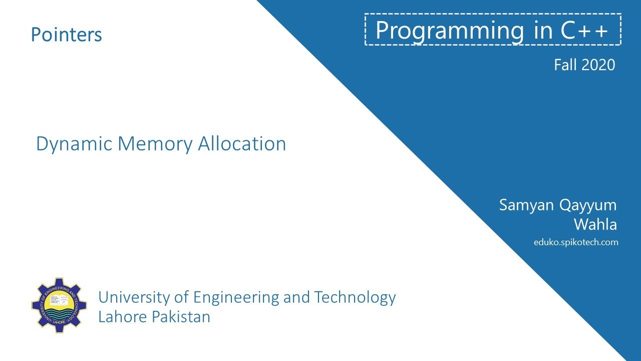Dynamic Memory Allocation Pointers Urduhindi Youtube