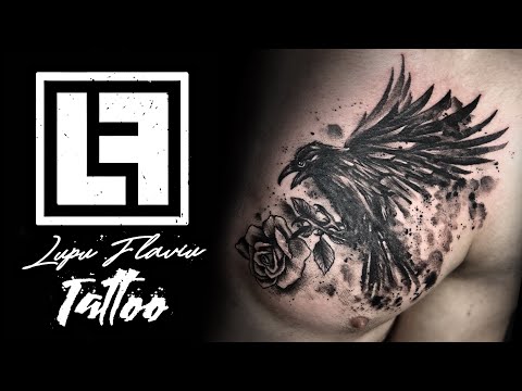 TIMELAPSE #18 TATTOO Splatter Raven Rose