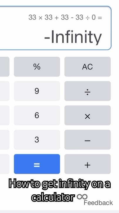 How to get infinity on a calculator - YouTube