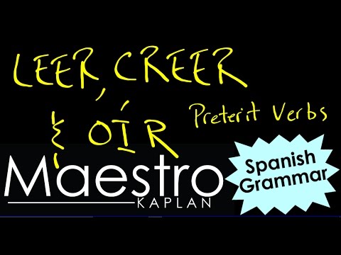 Preterit Tense: Verbs like LEER, CREER, OÍR - YouTube