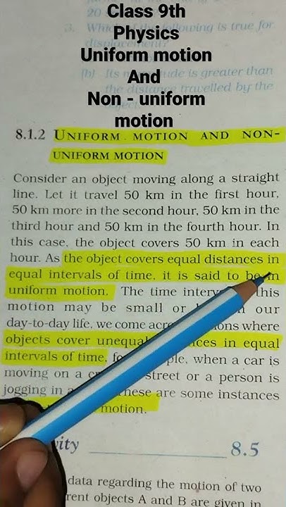# class 9th physics. Uniform motion and Non - uniform motion . - YouTube