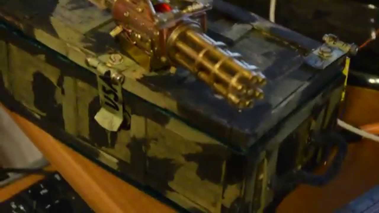 Gatling gun. Motorized flash memory . storage memory - YouTube