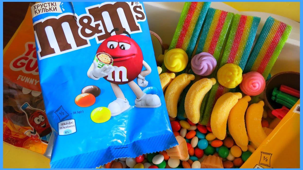 BIG M&M's Candy and Mixing. Satisfying ASMR. The best Color ASMR Mix of ...