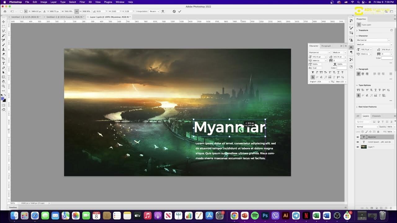 Graphic Design Basic Lesson 4 - Photoshop - YouTube
