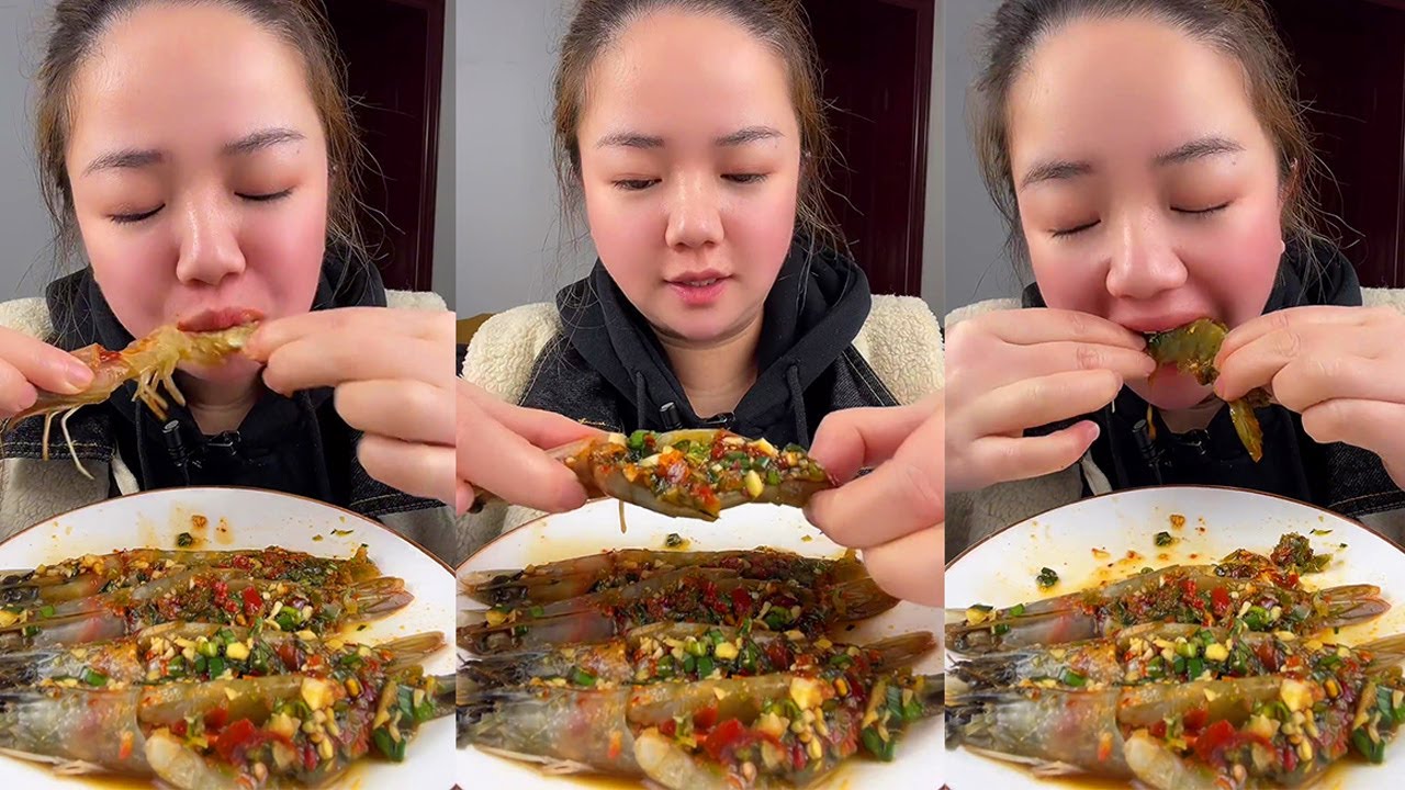Asmr Mukbang Seafood Eating Challenge，Raw Shrimp - YouTube