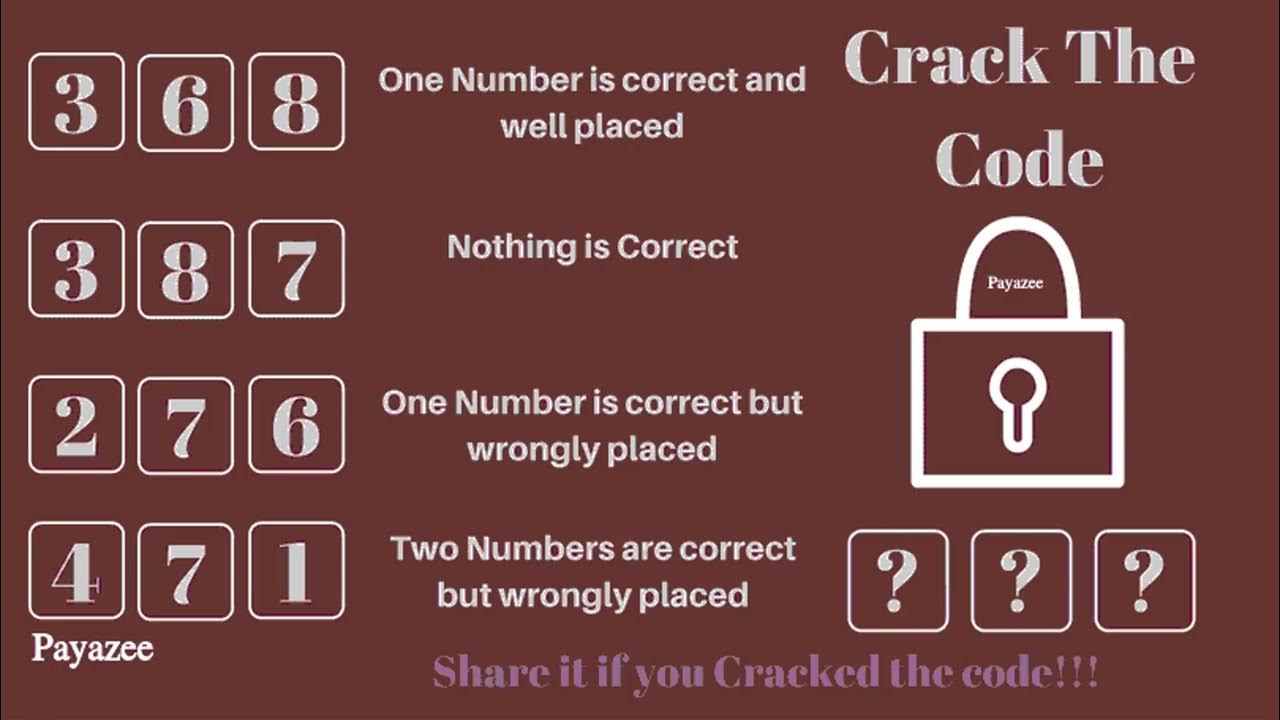 Crack The Code puzzle solution | 368 387 276 471 - YouTube