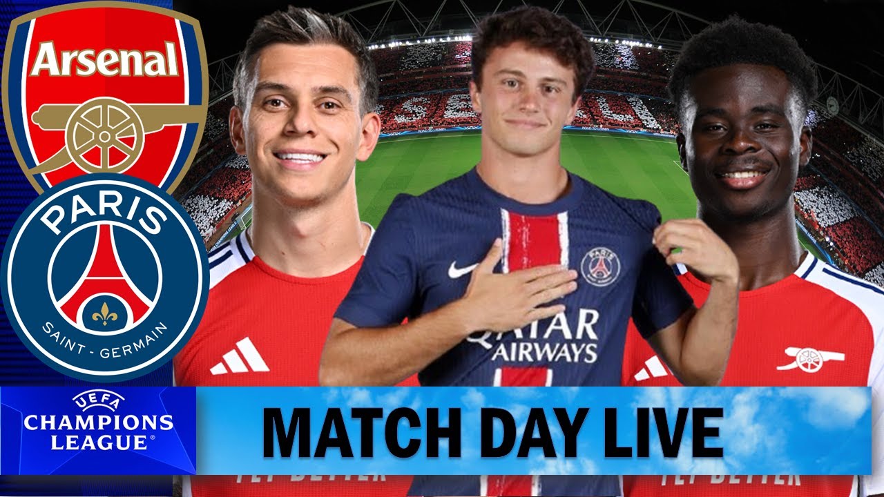 Trossard & Saka Start !!!! Arsenal Vs PSG | Match Day Live - YouTube