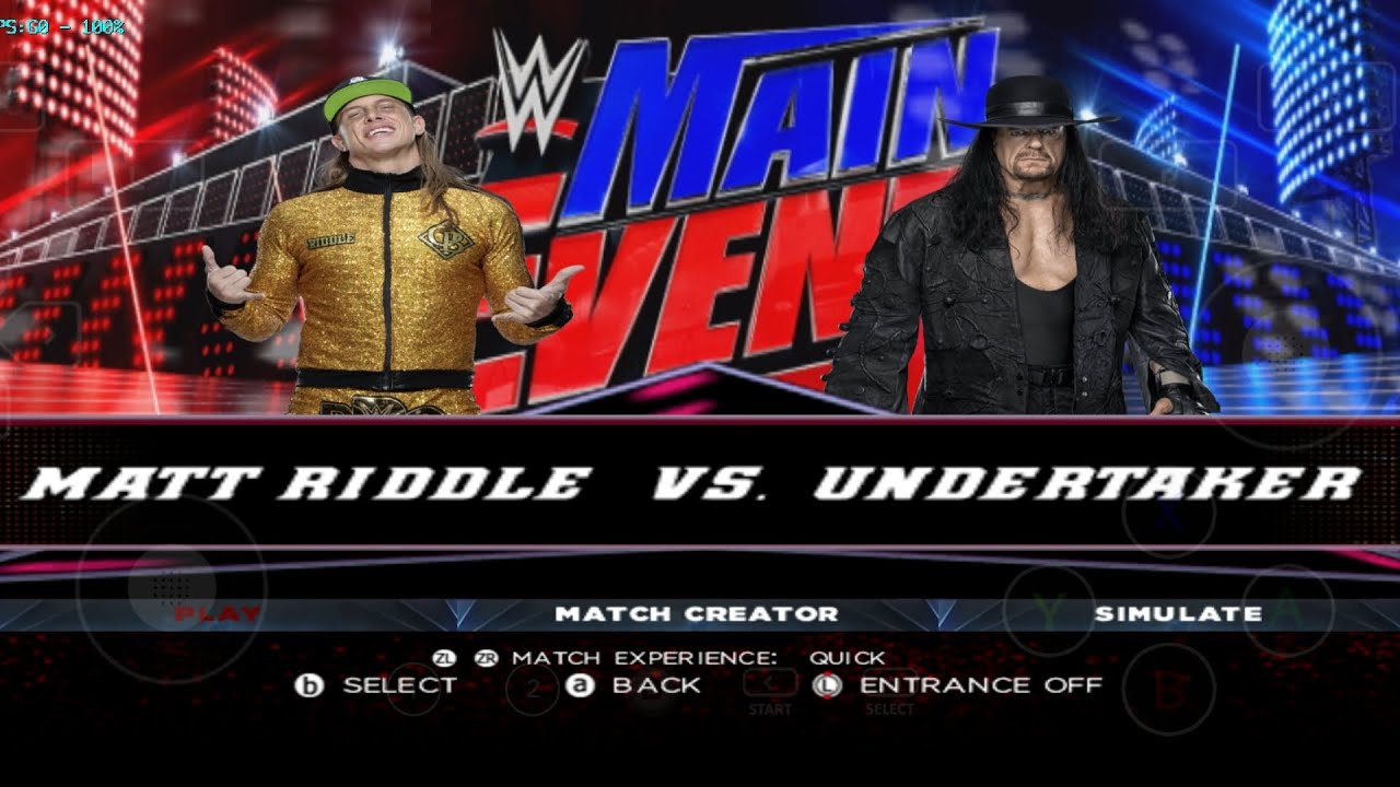 The Undertaker vs Matt riddle match gameplay|WWE 2k24 Wii Gameplay ...