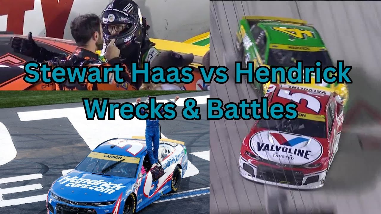 Stewart Haas VS Hendrick Wrecks - YouTube