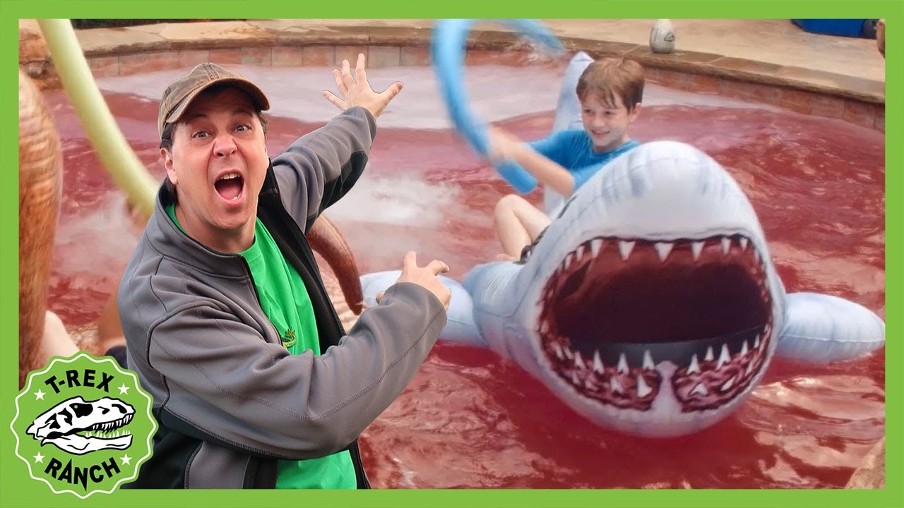 The Pool Is Lava! Dinosaur Adventures | T-Rex Ranch Dinosaur Videos ...