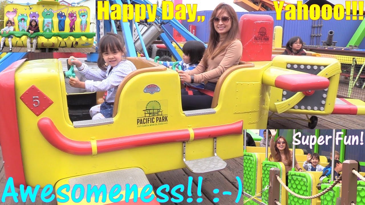 Outdoor Amusement Park. Roller Coaster, Ferris Wheel, Kiddie Rides ...