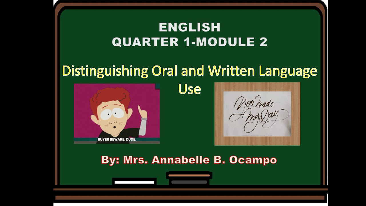 Distinguishing Oral and Written Language Use - YouTube