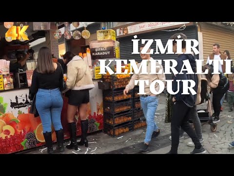 Izmir Turkey 2023 Alsancak, Konak, Kemeraltı Market 18 March Walking Tour | 4K ULTRA HD 60FPS