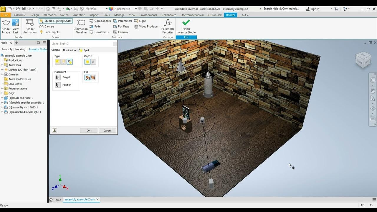 4 Adding Lights in Inventor Studio - YouTube