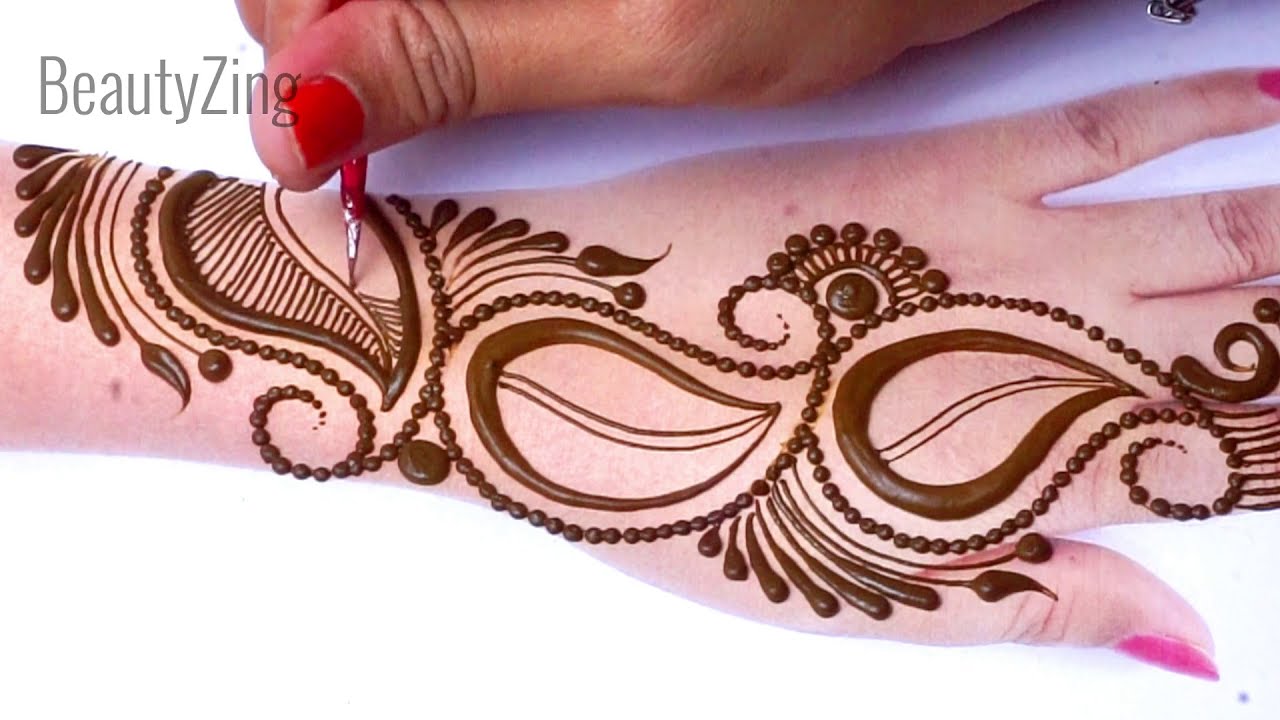 Arabic Henna Design from Kairi Shape Mehndi | डॉट्स से आसान मेहँदी ...