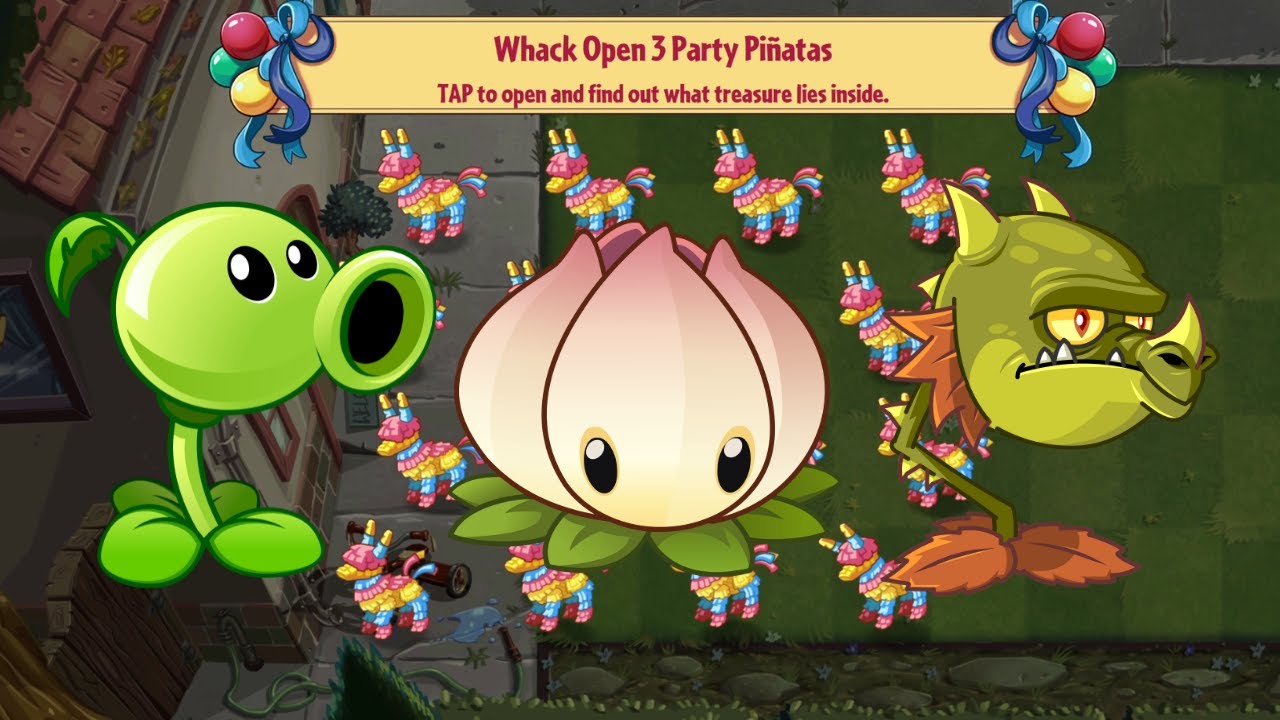 PIÑATA PARTY! (Snapdragon/Peashooter/Power Lily) | Plants vs Zombies 2 ...