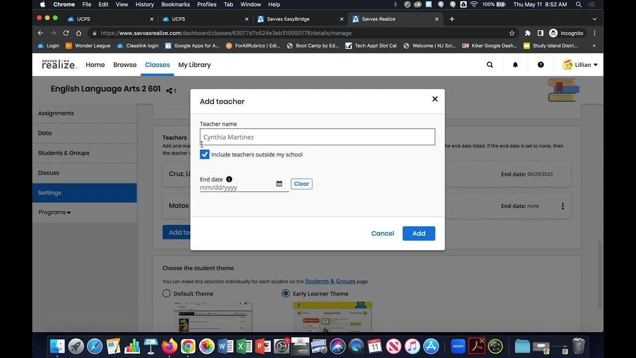 Adding a Co-teacher to classes in Savvas Realize - YouTube