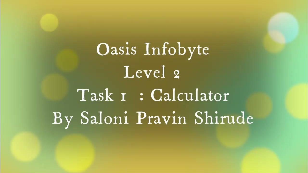 OASIS INFOBYTE | WEB DEVELOPMENT INTERNSHIP - YouTube