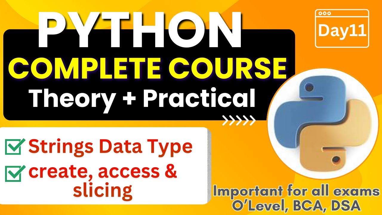What is String Data Type | Creating, Access & Slicing | Python Complete Course for Beginners ...