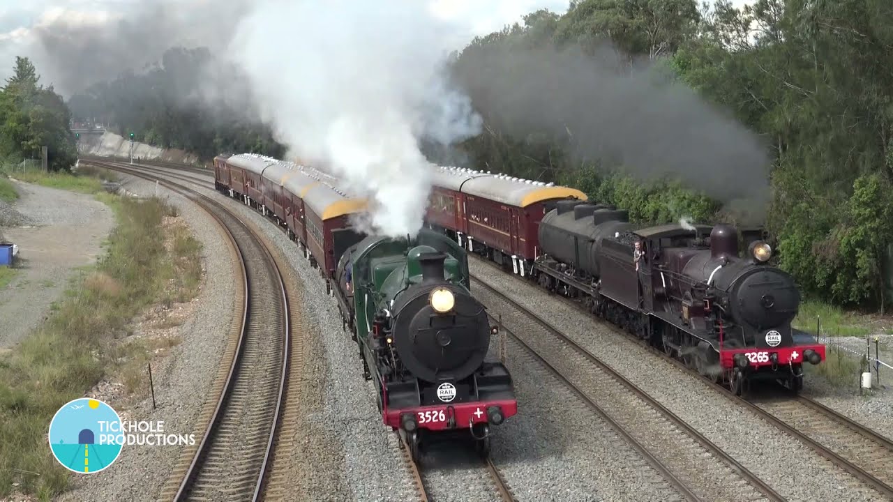 Steam Locomotives 3265 & 3526 - Steamfest Great Race - April 2019 - YouTube