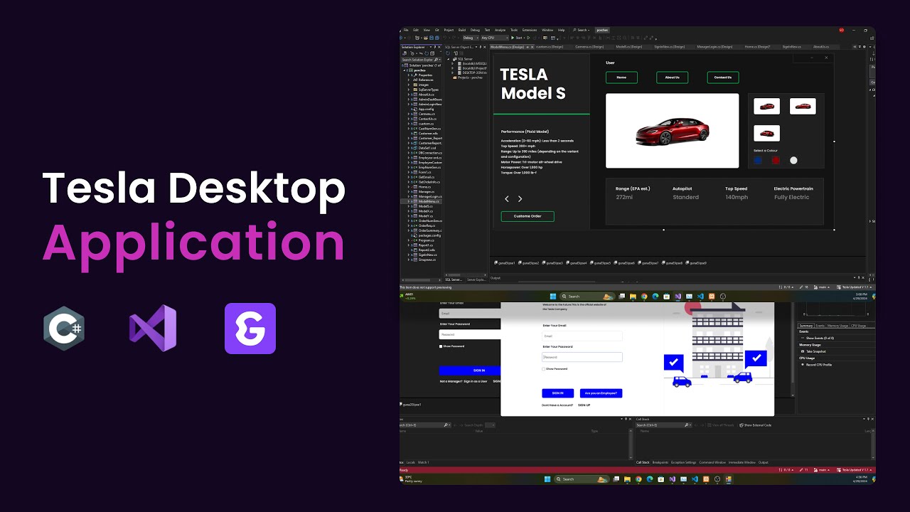 Tesla Desktop Application: Academic Project Showcase (C# & Guna UI ...