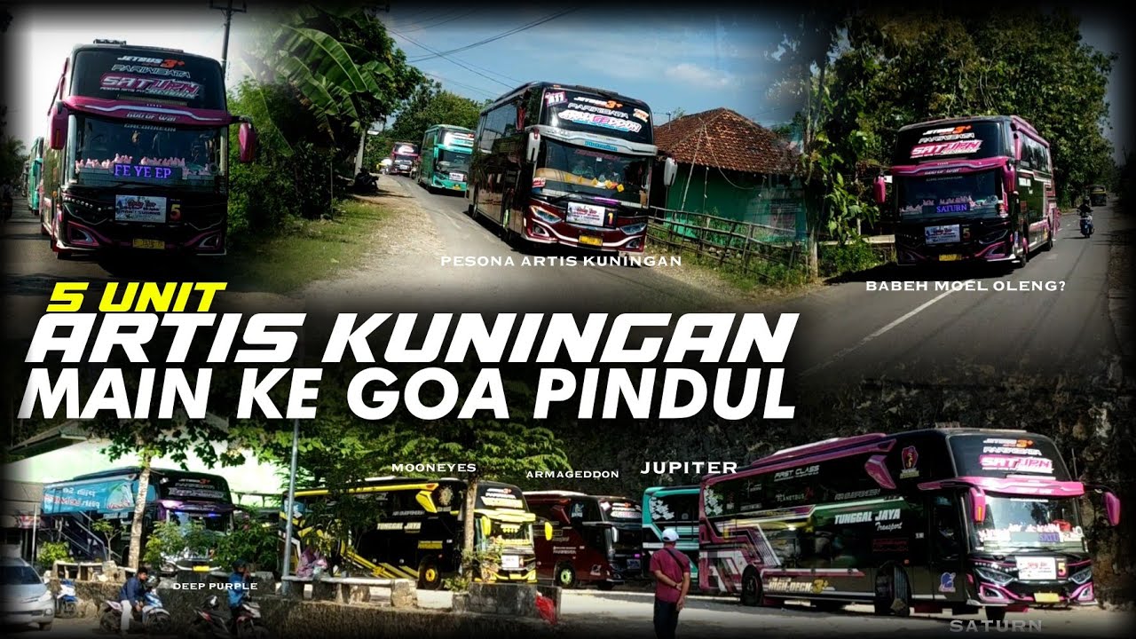 5 UNIT TJ GANK MAMPIR PINDUL!! Bus Artis Kuningan Full Basuri Dari ...