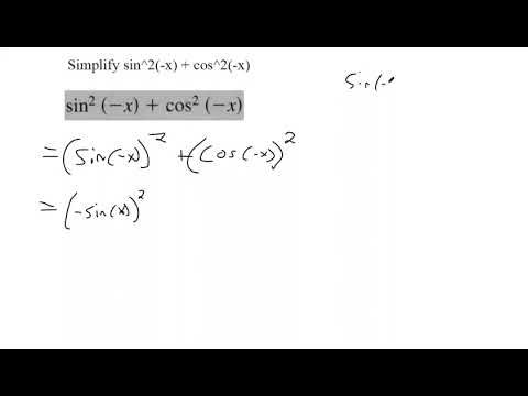 Simplify sin^2 x + cos^2 x - YouTube
