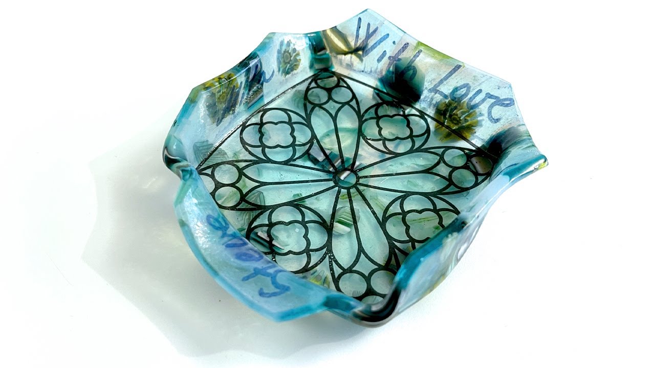 Fused Glass Decal Trinket Tray #fusedglass #decals - YouTube
