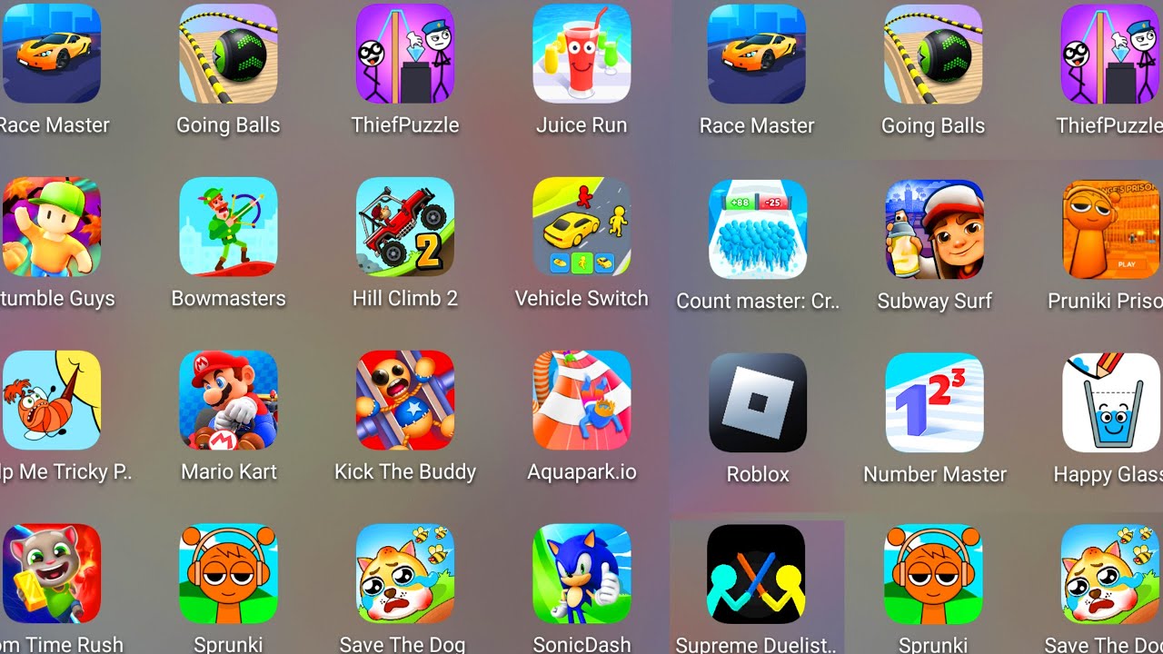 Sprunki Prison,Count Master 3D,Juice Run,Stumble Guys,Race Master 3D ...