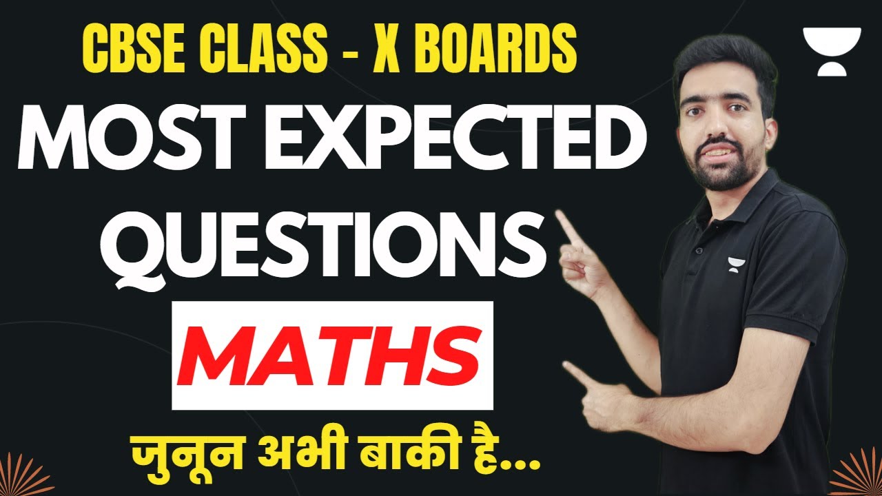 Most expected questions of Math | Jayant Hingorani | #class10 #maths ...