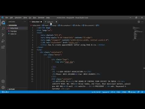 How To Write Appointment Letter Using HTML & Css - YouTube