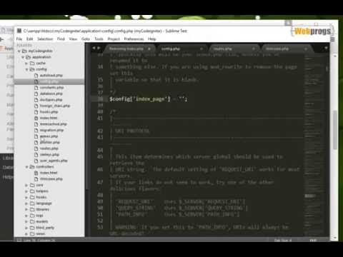 3 - Removing index.php using .htaccess on codeigniter - YouTube