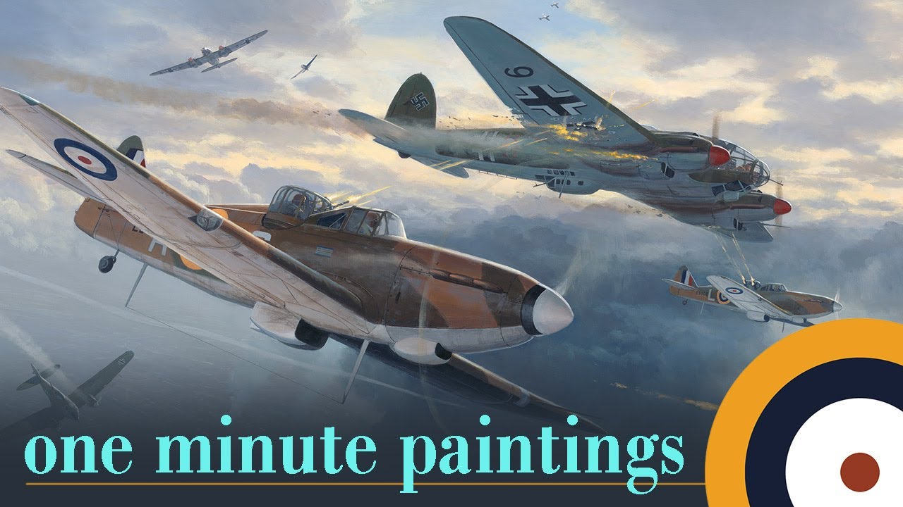 1 Minute Painting - Air Combat Timelapse. Aviation art. Acrylic ...