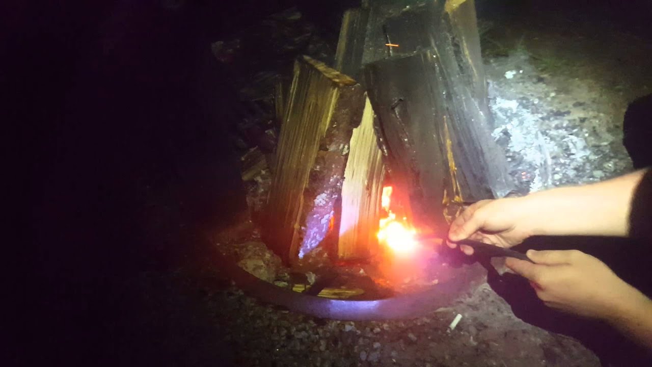 Starting a fire with air compressor - YouTube