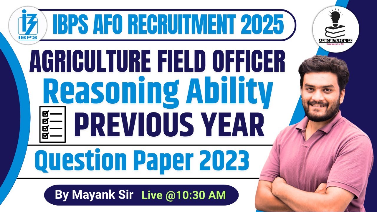 IBPS AFO Prelims Previous Year Paper 2023 - Reasoning Ability | IBPS ...