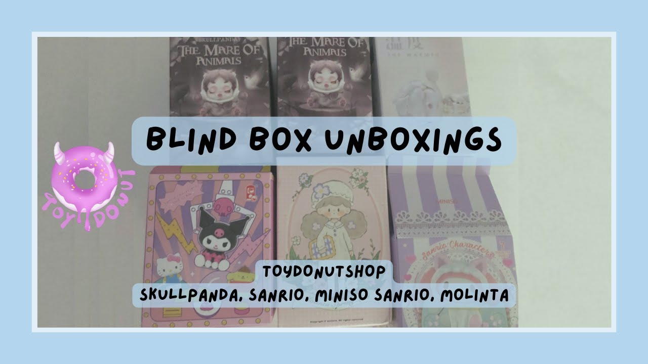 blind box unboxing 6 | toydonut | skullpanda, miniso x sanrio, molinta ...