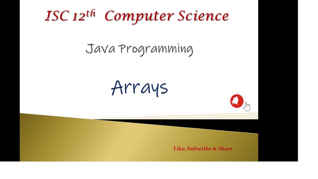 12th Java Programming Arrays Part 1 Youtube
