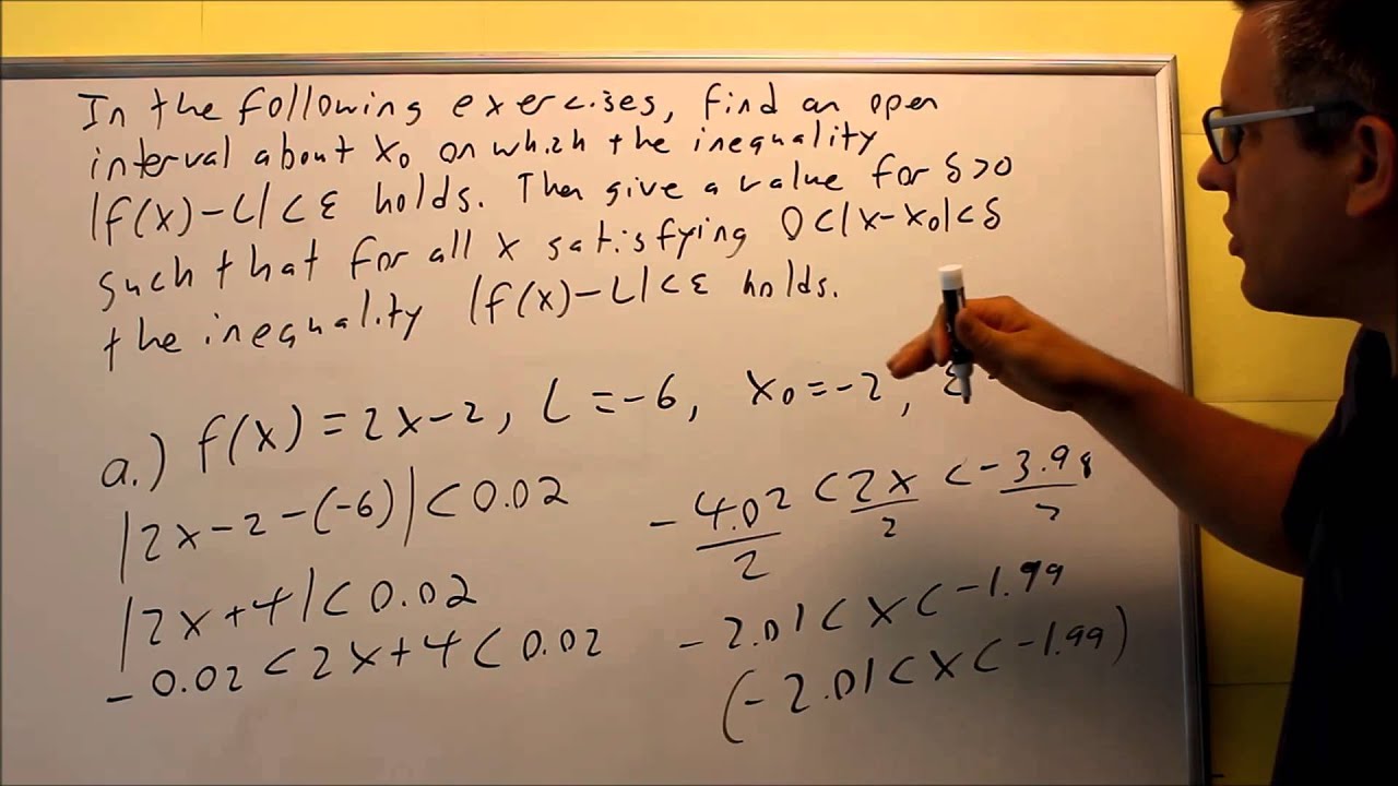 Finding Deltas Algebraically for Given Epsilons (Linear Function) - YouTube
