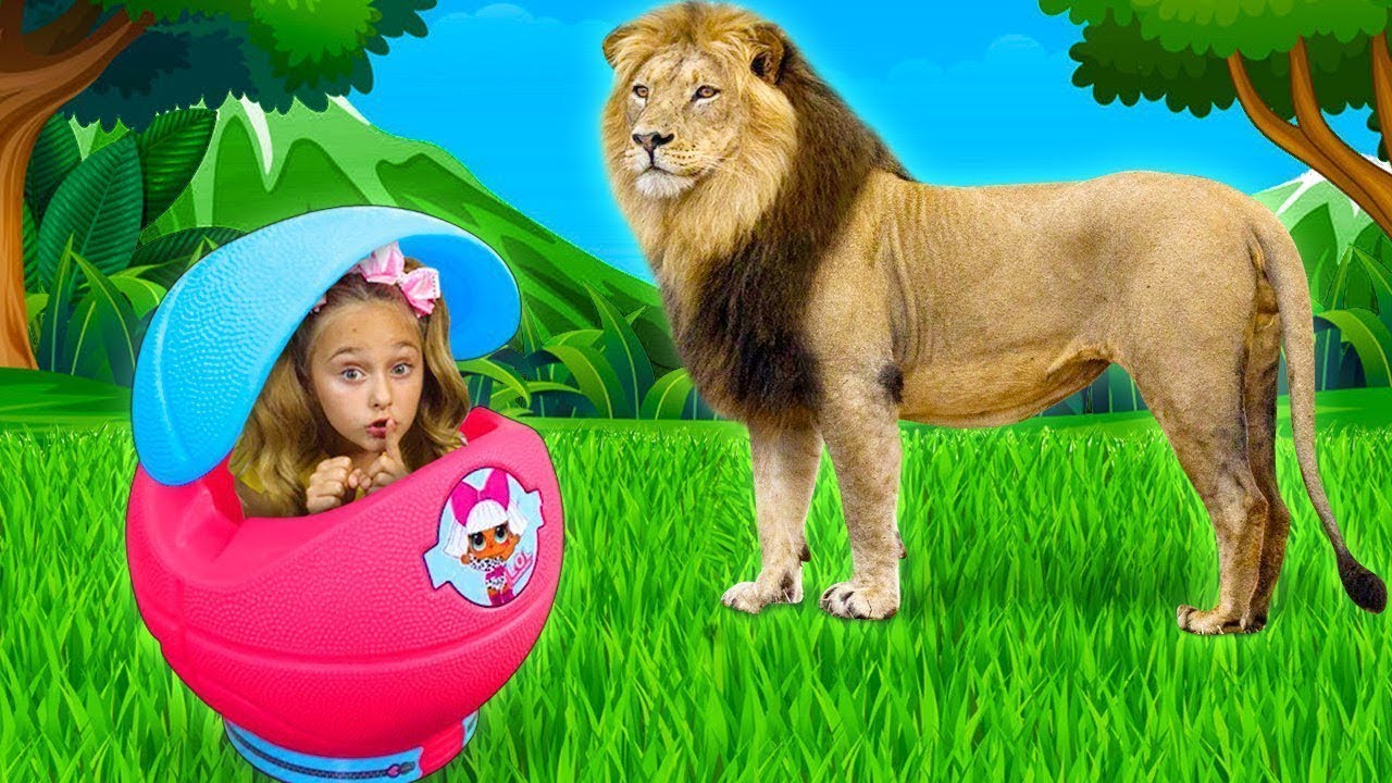 Sasha juega con animales y finge convertirse en mascotas - YouTube